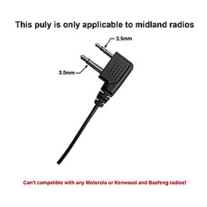 Lixin Two Way Radio Earpiece, Walkie Talkie Headset,Transparent Security HeadphonesCompatible Midland AVPH3,for Midland Walkie Talkie with PTT/VOX -Black (Pair)