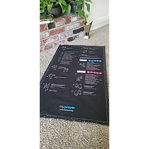 myprayer Islamic Prayer Rug with Instructions, Lightweight, durable, 100% Cotton, for New Muslims., Black, 198715878707