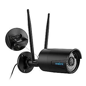 REOLINK Plug-in WiFi Outdoor Security Cameras, 4MP Wired Wi-Fi Camera for Home Security, Smart Person/Vehicle Detection Alert, HD Night Vision, IP66 Waterproof, Works with Google Assistant, RLC-410W