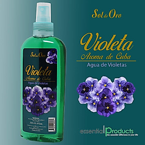 Sol de Oro Violeta Aroma de Cuba Agua de Violetas - Violet Water Spray Fragrance of Cuba 8oz