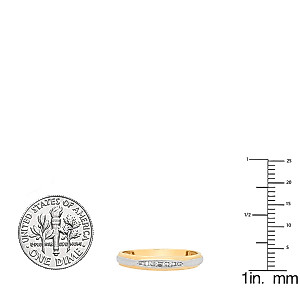 Dazzlingrock Collection 0.02 Carat (ctw) Two-Tone Round White Diamond 5 Stone Wedding Band for Women in 10K White & Yellow Gold, Size 4.5