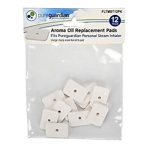 PureGuardian FLTMST12PK Essential Oil Replacement Pads for use with Mist Inhaler and Pluggable Air Purifiers, 12-Pack