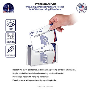 Marketing Holders 24 Pack Postcard Holder Slot Literature Wall Mount Clear Acrylic Holds 6" x 4" Single Pocket Display System Small Catalog Organizer Take One Hand Out