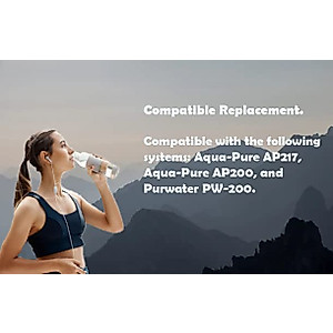 Neo-Pure NP217 Water Filter Compatible With Aqua-Pure™ AP217 / AP200 Filters, including Carbon Replacement Cartridges and Replacement Square cut O-rings. (12pack)
