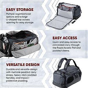 Vertx 45L Contingency Tactical Duffle Bag, Travel Luggage Compatible with Vertx Tactigami for Survival EDC Gear, Gun Range, CCW Concealed Carry, Hunting, Heather Black/Galaxy Black, One Size