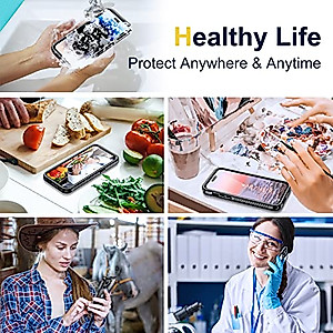 Humixx for iPhone 14 Pro Case Waterproof, Built-in 9H Lens & Screen Protector [IP68 Underwater][14FT Military Protection][360 Full-Body Shockproof][Dustproof] Case for iPhone 14 Pro 6.1'' -Black