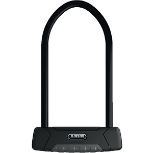 ABUS U-lock Granit Plus 470 and SH B Bracket, Bike Lock with Plus Cylinder for Tamper Protection, ABUS Security Level 12, Black, 23 cm