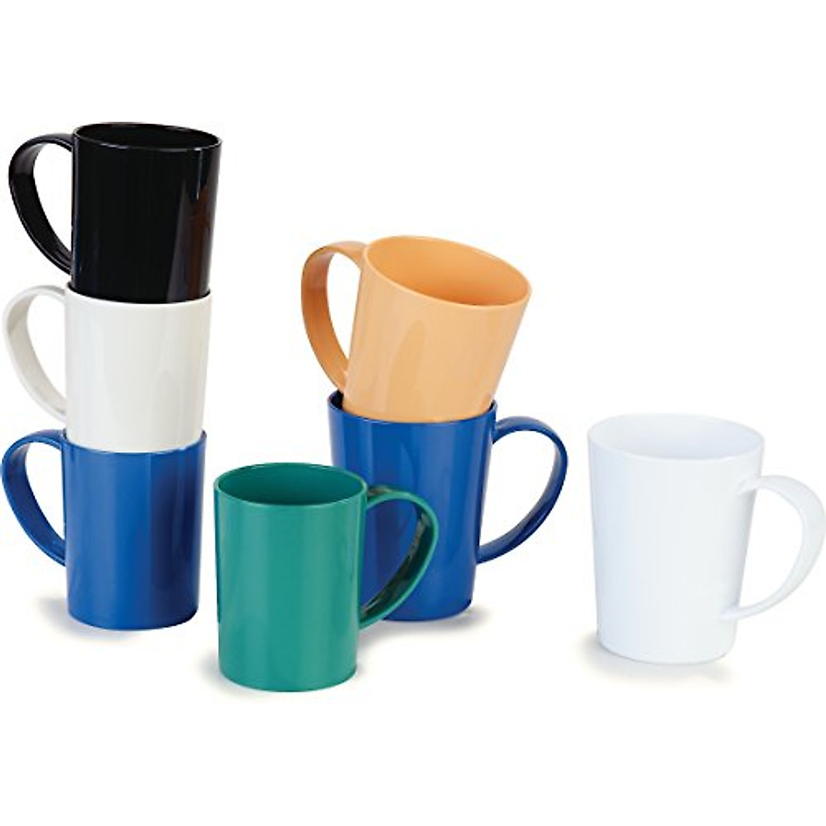 Carlisle FoodService Products Mug Plastic Coffee Mug with Large Handle for Buffets, Home, and Restaurant, Tritan, 12 Ounces, White