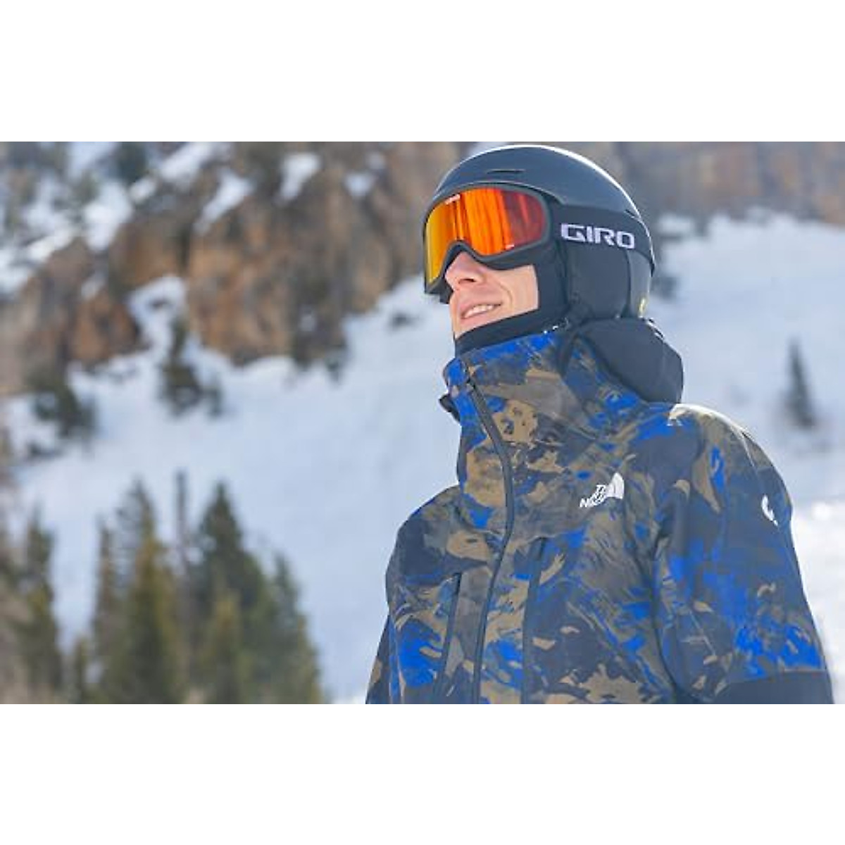 Giro Cruz Ski Goggles - Snowboard Goggles for Men, Women & Youth - Anti-Fog - OTG - Black Wordmark Strap with Amber Scarlet Lens