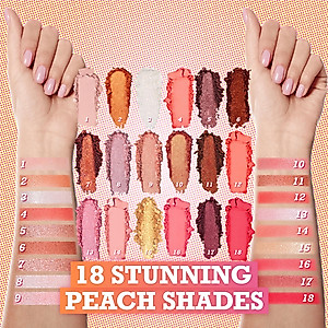 Tintark Peach Please 18 Colour Eyeshadow Palette for Beauty - Eyeshadow Cosmetics with Matte Metallic Sparkle Shimmer Pink & Highlighter Eye Makeup for Girls & Powder Eye Shadow Pallet
