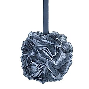 INGVY Dry Brushing Body Brush Bamboo Charcoal Bath Ball Black Shower Loofah Sponge Mesh Pouf Body Scrubber