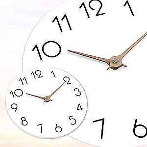 cicininc 12 Inch Wall Clock - Wooden Silent Wall Clocks Battery Operated Non Ticking, Modern Simple Clock for Bathroom, Office, Bedroom, Home, Kitchen, Living Room(12"-White)