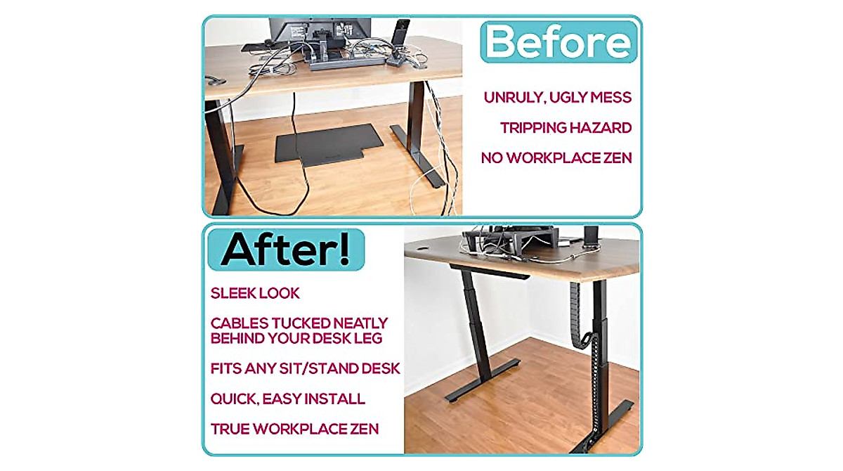 PivyCord-V Flex Chain Raceway for Desk Cable Management