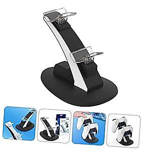 SOLUSTRE Controller Compatible for Display Compatible for ps Rack Station Dock Dual-Charging Black Charger Storage Desktop Dual Game Stand Conter Gamepad Compatible with ps Base Slot