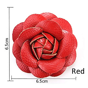 Faux Leather Rose Flower,Flower Embellishment Heads Cloth Camellia Flower Supplement,for Headband Garment Shoes Hat Bag Decoration(Black&White)