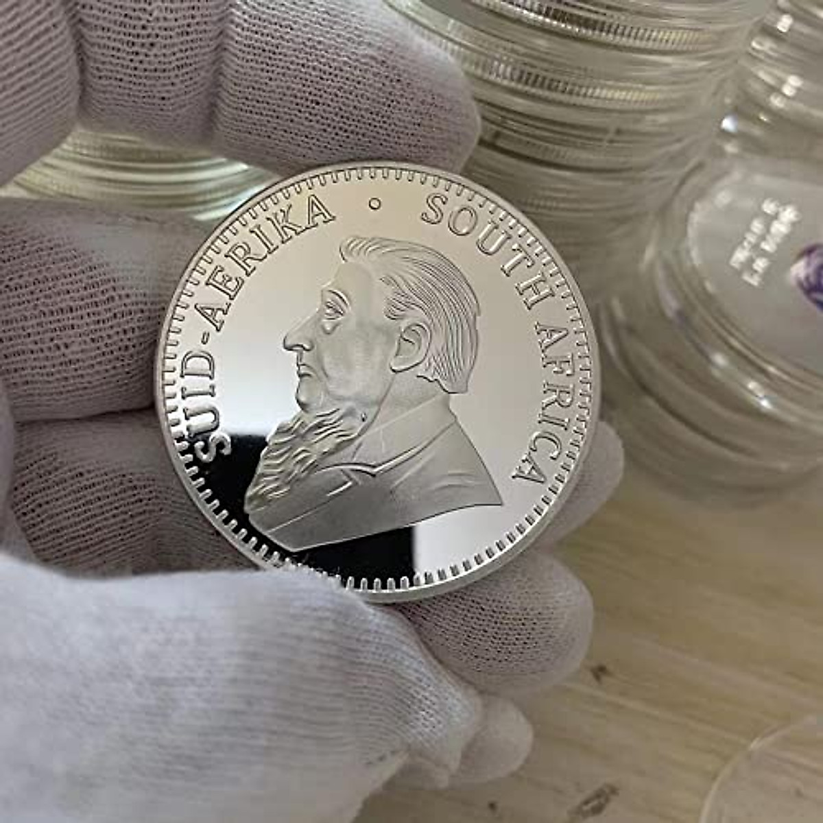 QINGFENG Newest 1 Oz .999 Silver South Africa Krugerrand Replica Coin Africa Wild Life Animal Commemorative Coins