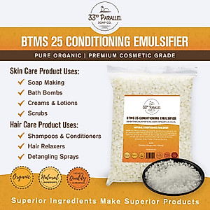 33RD PARALLEL | BTMS 25 (4 oz) Conditioning Emulsifier | Behentrimonium Methosulfate Cetearyl Alcohol Emulsifying Conditioner | (4 Ounces)
