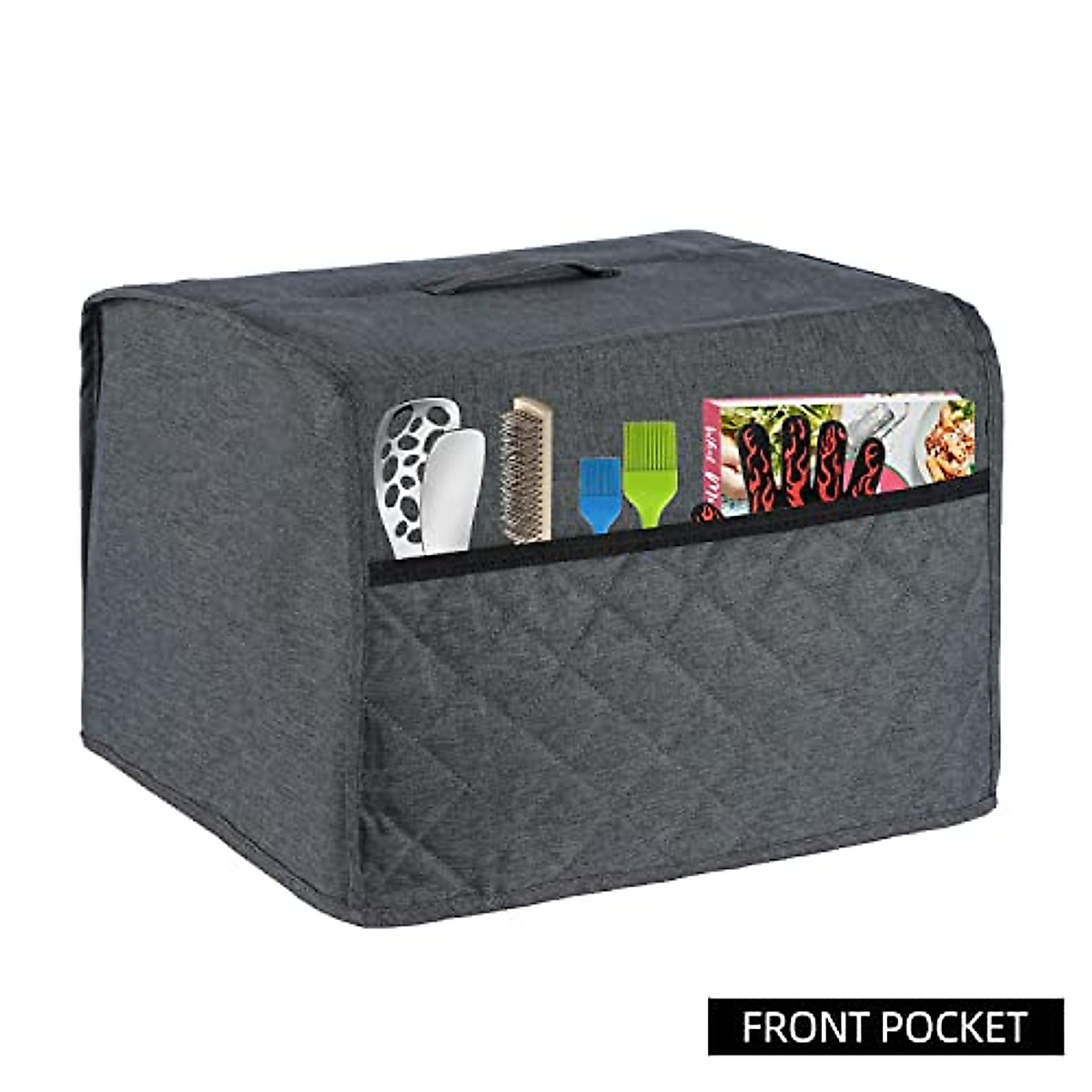 Dust Cover Compatible with Ninja Foodi Grill(AG301,AG302,AG400),Cover with 2 Accessory Pocket,Waterproof,Easy Cleaning,(Grey)