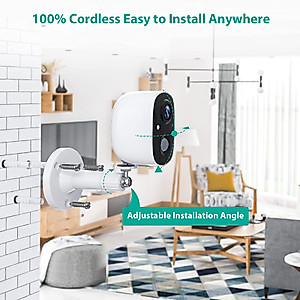 ACCUHR Outdoor Wireless Security Camera System,1080P WiFi Home Surveillance Camera 2-Way Audio, Full Color Night Vision, PIR Motion Detection, Siren Alarm