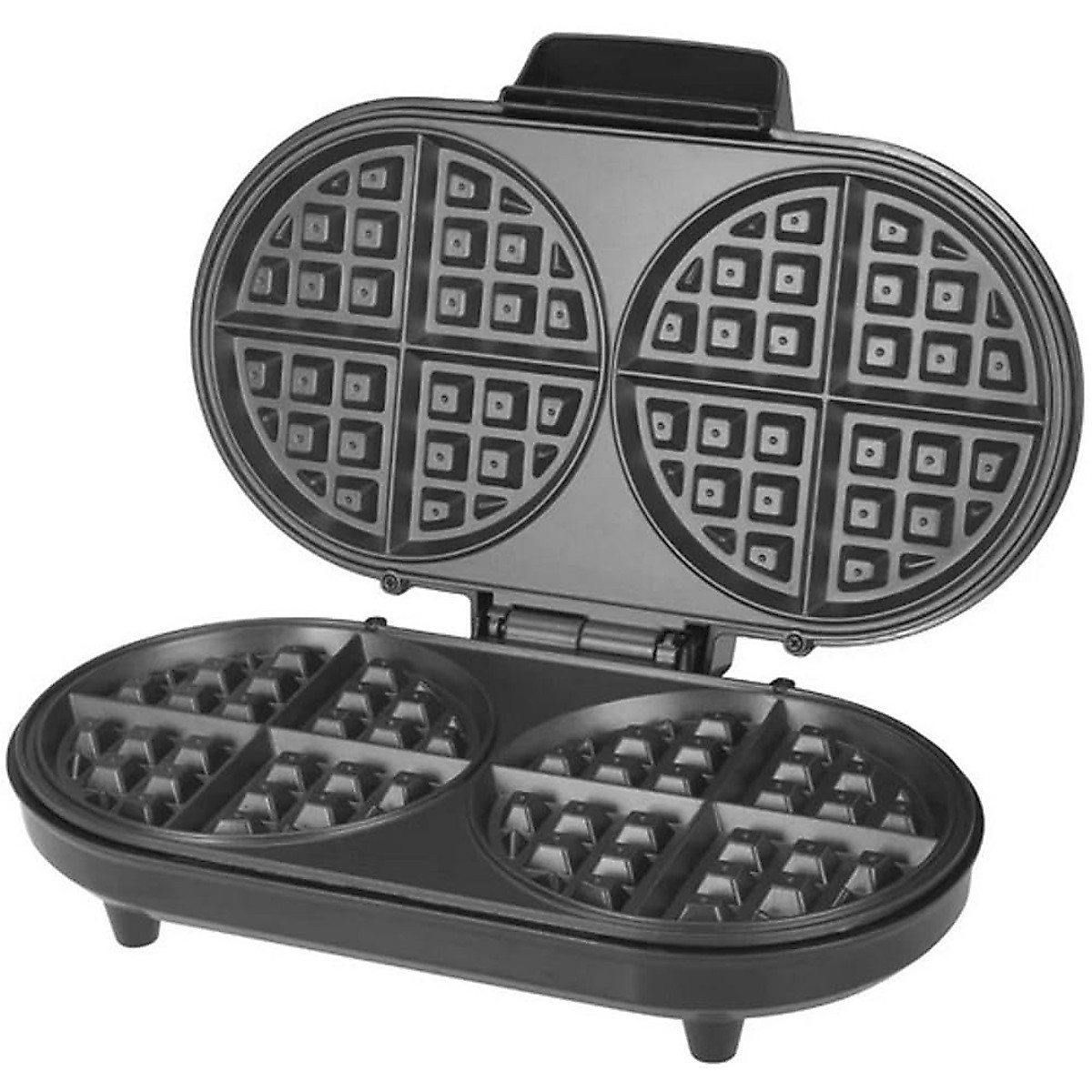 Kalorik WM 42281 BK Traditional Double Belgian Waffle, Make Two Perfect 7" by 1" Waffles Each Time with Precise Temperature Control, Non-stick Coated Plates for Easy Cleaning, Cool Touch Handle