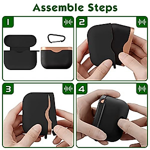 Geekria Silicone Case Cover Compatible with Sony WF-1000XM3 True Wireless Earbuds, Earphones Skin Cover, Protective Carrying Case with Keychain Hook, Charging Port Accessible (Black)