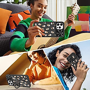 Plakill for iPhone 13 Pro Max Case Cute Stylish Designer Phone Cover with Slide Camera Cover + Ring Holder, Drinks Bubble Tea Slim Protective Shockproof Hard Clear Cases for iPhone 13 Pro Max 6.7"