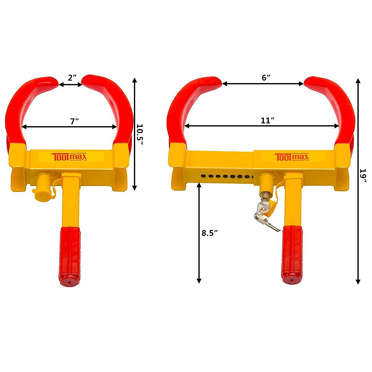 Goplus Heavy Duty Trailer Lock Wheel Clamp, Adjustable Anti-Theft Tire Lock Boot for Car Truck RV Boat Trailer Automotive Golf Carts w/Three Keys