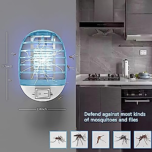 Indoor Bug Zappers, Electronic Insect Killer Fly Insect Trap Plug-in Mosquitoes Killer Mosquito Zapper with Blue Lights for Living Room,Kitchen,Bedroom,Baby Room,Office (6packs)
