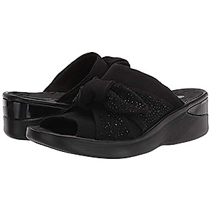 BZees womens Smile Bright Slide Sandal, Black Sparkle, 9.5 US