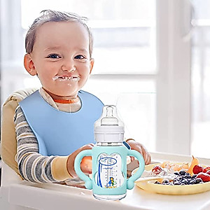 Smarbore Bottle Handles for Dr Brown Narrow Baby Bottles, 100% Silicone Baby Bottle Holder for Easy Grip, Sippy Cup Handle for Dr Brown Narrow Sippy Bottle, Teach Babies to Drink Independently, 2 Pack