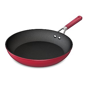 Ninja C20030 Foodi NeverStick Vivid 12-Inch Fry Pan, Nonstick, Durable & Oven Safe To 400°F, Cool-Touch Handles, Crimson Red