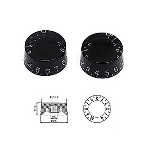 Metallor Electric Guitar Top Hat Knobs Speed Volume Tone Control Knobs Compatible with Les Paul LP Style Electric Guitar Parts Replacement Set of 4Pcs Black.