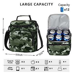UYLIA Lunch Box for Men,Insulated Lunch Bag Women with Adjustable Shoulder Strap, Cooler Bag with Drinks Holder for Adult Work Picnic Beach Workout