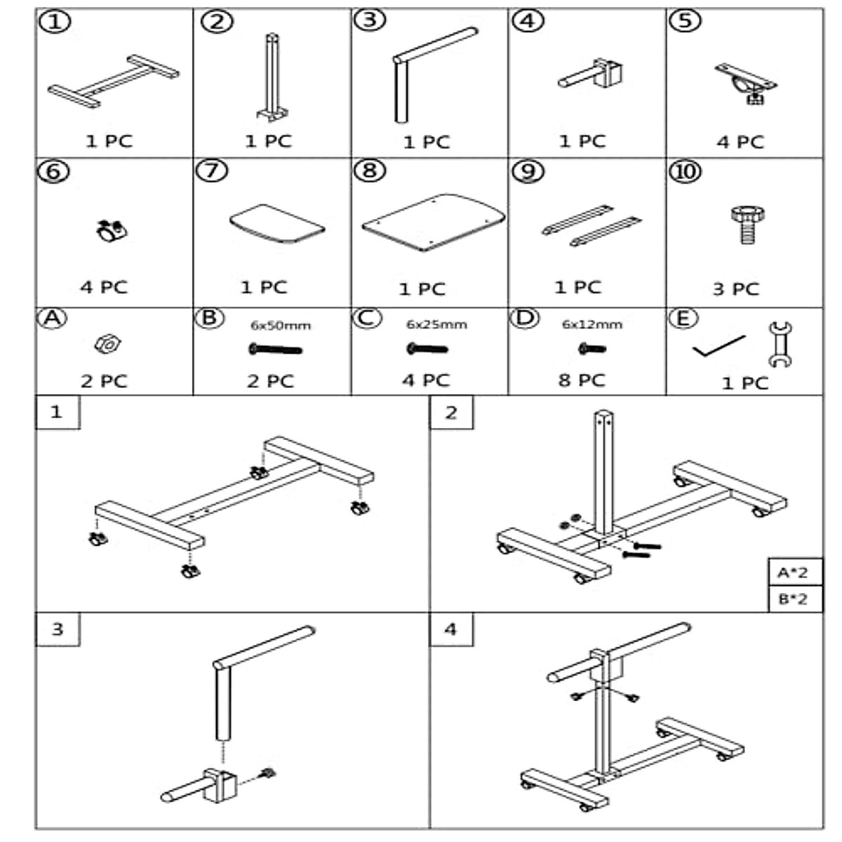 COSDACE Foldable Laptop Table for Sofa, Adjustable Height Desk Table Workstation Rolling Table, Portable Overbed Mobile Computer Table with Wheeled & Metal Frame for Home, Office, Study