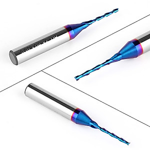 EANOSIC Upcut Spiral Router Bit 1/4 inch Shank, 1/16 inch Cutting Diameter Solid Carbide with Blue Nano Coated CNC Router Bits End Mill for Wood Carving, Engraving