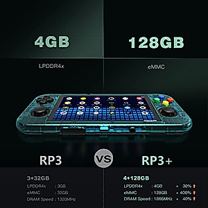Retroid Pocket 3 Plus Retro Game Handheld Console, Retroid Pocket 3 Plus Android Retro Game Console Multiple Emulators Console Handheld 4.7 Inch 16:9 Display 4500mAh Battery Classic Games (16bit)