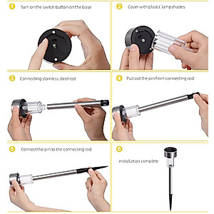 Evgoisle 12 Packs Solar Pathway Lights Outdoor Solar Garden Lights LED White Light for Patio, Yard, Driveway