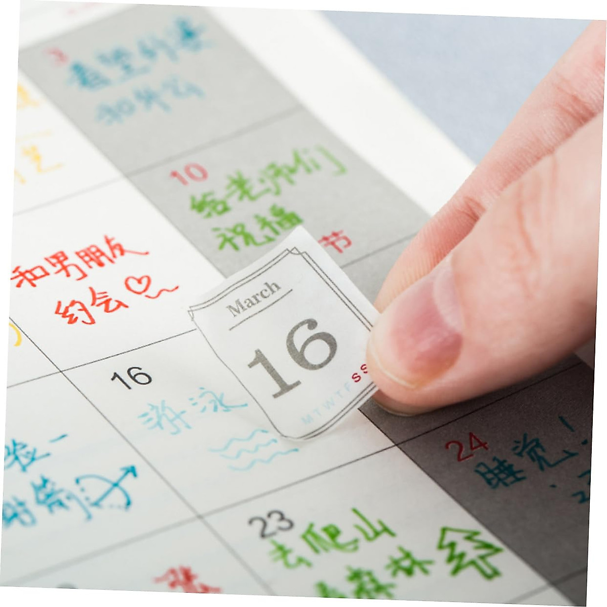 BESTOYARD 24 Sheets Calendar Stickers Adhesive Calendar Sticker Mini Calendar Tabs 2022 Monthly Tabs Daily Adult Stickers Calendar Tabs Sticker Number Paper Dating Small Calendar