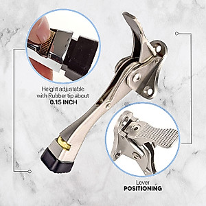 Easy Pedal Kick Down Door Stop Stopper Easy Step Door Kick Doorstop,Premium Quality,Height-Adjustable Rubber Foot,4 Inch