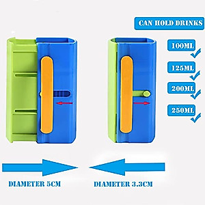LIUHUIZEYU Children's Juice Box Holder Milk Box Holder Juice Bag Holder for Toddlers No Squeeze Adjustable Folding Food Pouch and Telescopic Cup Holder for Kids No Spill (blue)