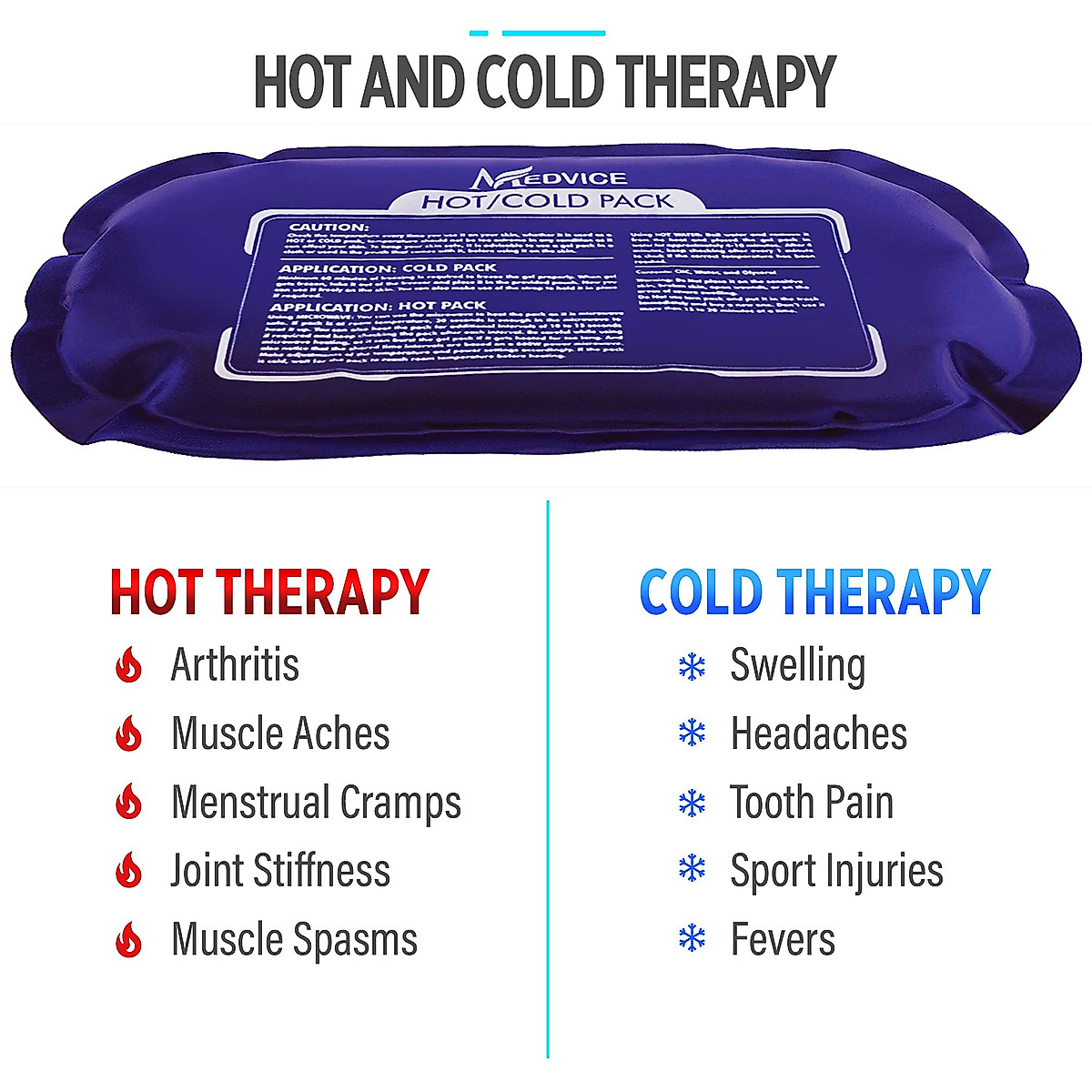 Reusable Hot and Cold Ice Packs for Injuries (3-Piece Set), Joint Pain, Muscle Soreness and Body Inflammation - Reusable Gel Wraps - Adjustable & Flexible for Knees, Back, Shoulders, Arms and Legs