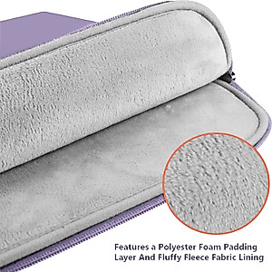 15.6 inch Laptop Sleeve Case, Shockproof Protective Notebook Case with Accessory Pocket, Briefcase Carrying Laptop Sleeve for 15.6" HP, ASUS, Dell, Lenovo, Acer -Lilac Colour