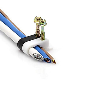 THE CIMPLE CO - Dual, Twin, or Siamese Coaxial Cable Clips, Cat6, Electrical Wire Cable Clip, 1/2 in Screw Clip and Fastener, Black (100 Pieces per Bag)