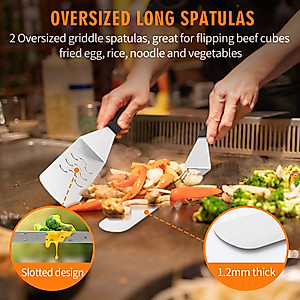 Blackstone Griddle Accessories Kit, 6pcs Blackstone Accessories kit for Blackstone and Camp Chef, Griddle Accessories Kit with Griddle Spatula& Carry Bag, Great for Outdoor BBQ, Teppanyaki and Camping