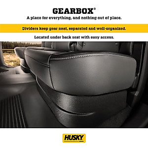 Husky Liners Gearbox Storage Systems | Under Seat Storage Box - Black | 09011 | Fits 2007-2013 Chevrolet Silverado/GMC Sierra 1500, 2007-2014 Chevrolet Silverado/GMC Sierra 2500/3500 Extended Cab 1 Pcs