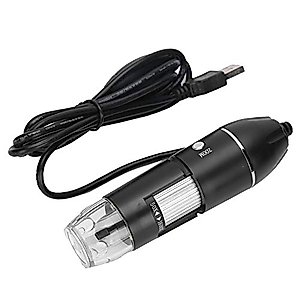 CiCiglow Digital USB Microscope 1600X 8LED Portable Digital Electronic Microscope with Stand Compatible for Windows 7, for Windows 10/10.13