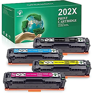 GREENSKY Compatible Toner Cartridges Replacement for HP 202X 202A CF500X CF500A for HP Color Pro MFP M281fdw M281cdw M254dw M254dn M254nw M280nw Printer (Black Cyan Magenta Yellow, 4 Pack)