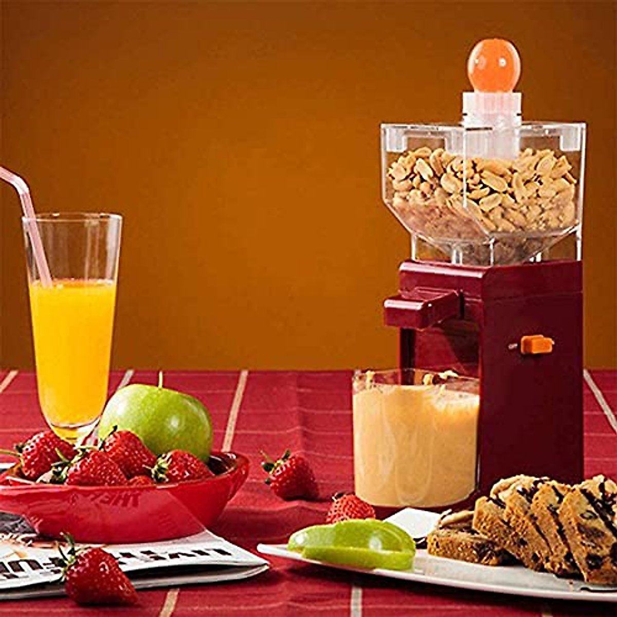 Peanut Butter Maker, Home Peanut Butter Machine Electric Grinding Mechanism Food Processor for Coffee Grinder Machine with Non-Slip Base Hourglass Inlet 110V-220V