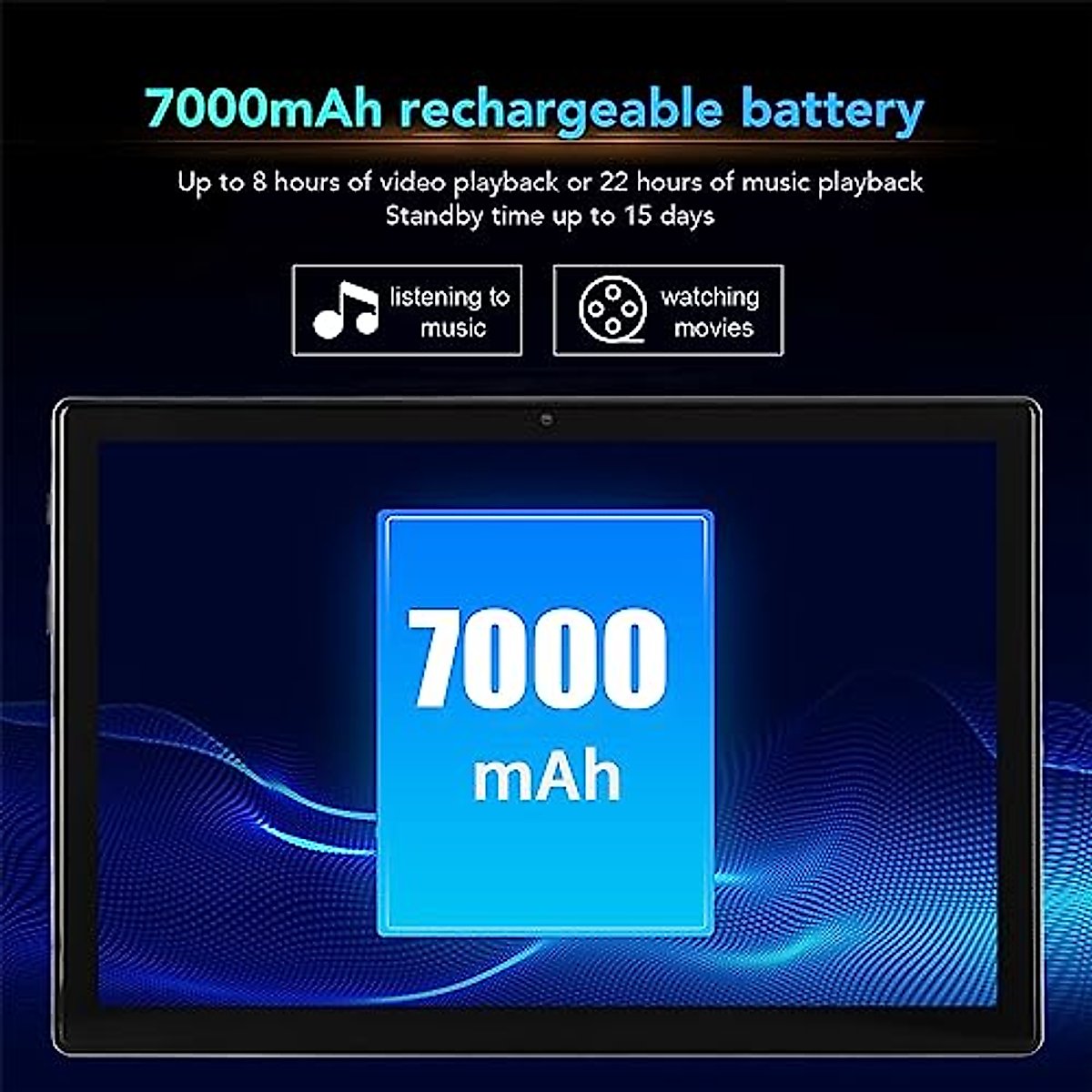 Tablet, 2.4GHz 5G WiFi 10.1 Inch Tablet Support USB C Fast Charging 8 Core CPU 2 in 1 (US Plug)
