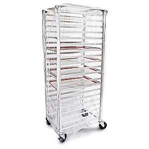 New Star Foodservice 36565 Commercial-Grade Sheet Pan/Bun Pan Rack Cover, Plastic, 20-Tier, 28" L x 23" W x 61" H, Clear